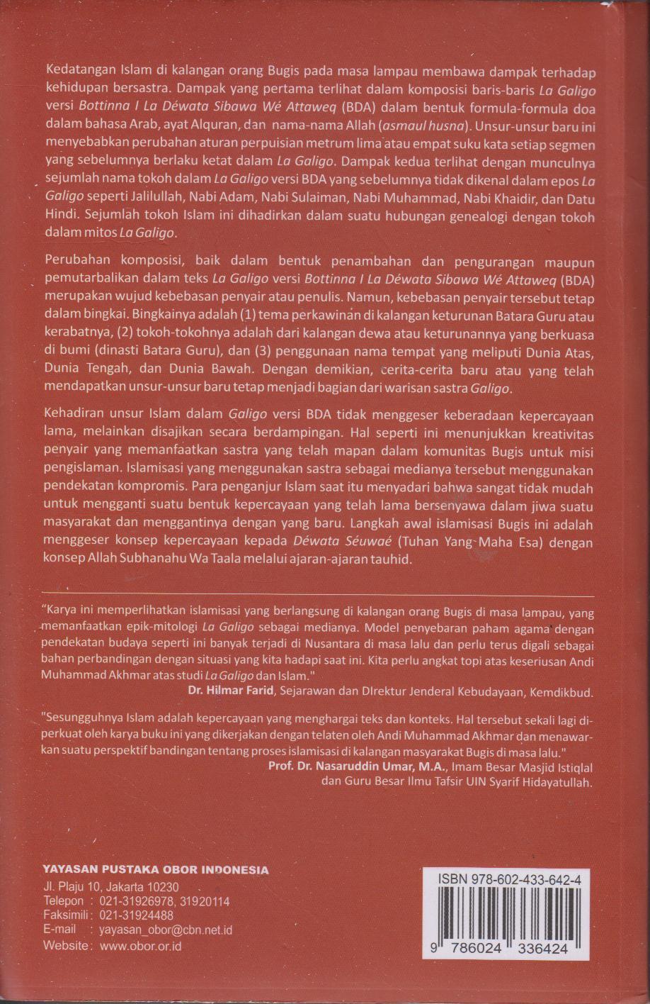 Islamisasi Bugis; Kajian Sastra Atas La Galigo | Istana Agency